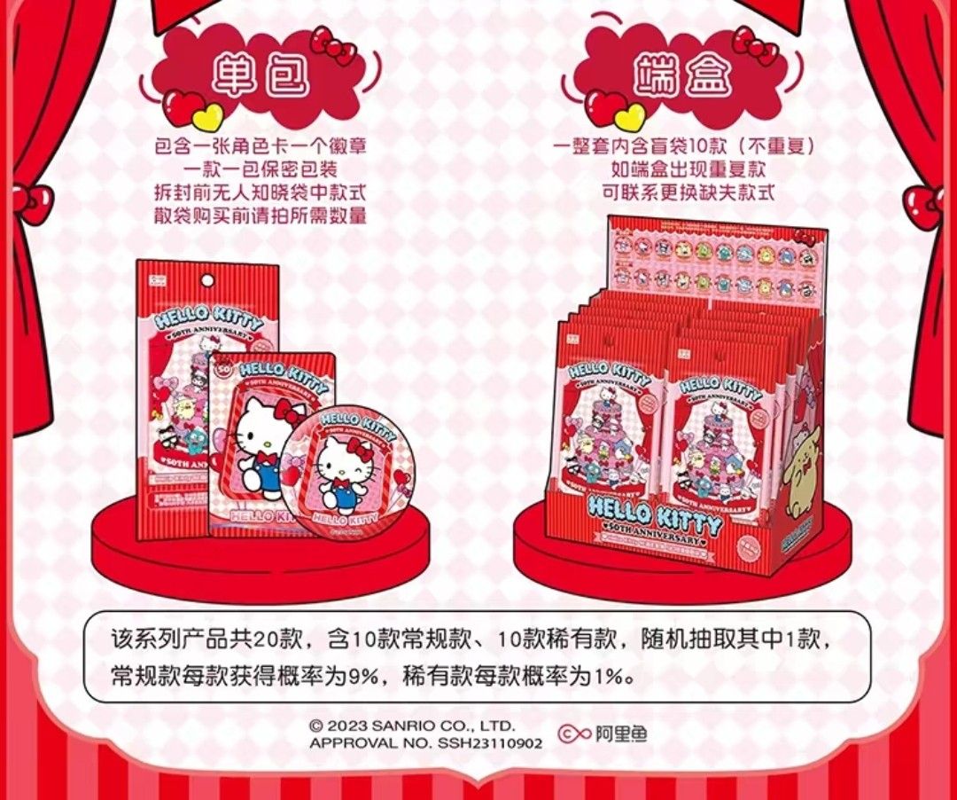 Sanrio China Hello Kitty 50th Anniversary Blind pack, Hobbies & Toys ...