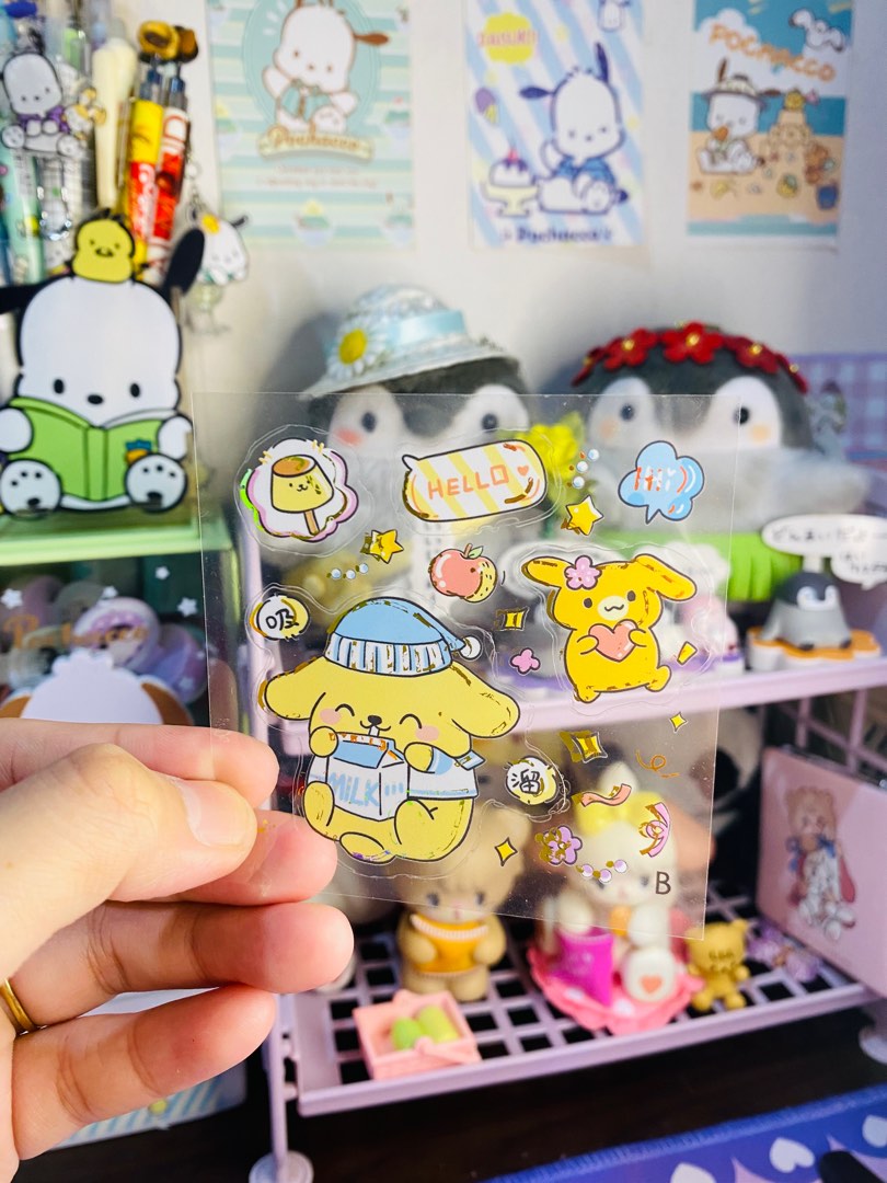 Sanrio Pompompurin stickers, Hobbies & Toys, Stationary & Craft ...
