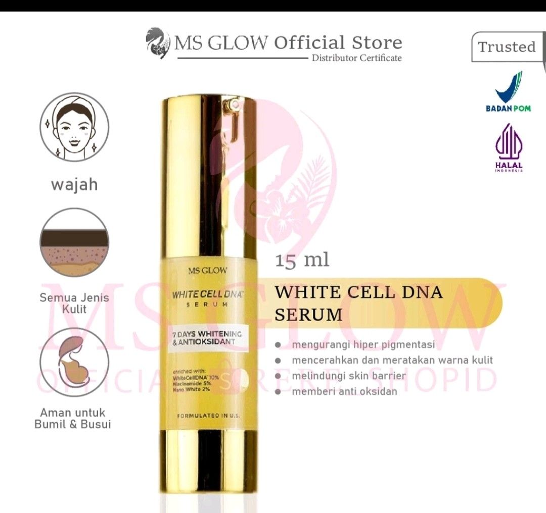 Serum white cell DNA msglow, Kesehatan & Kecantikan, Kulit, Sabun ...