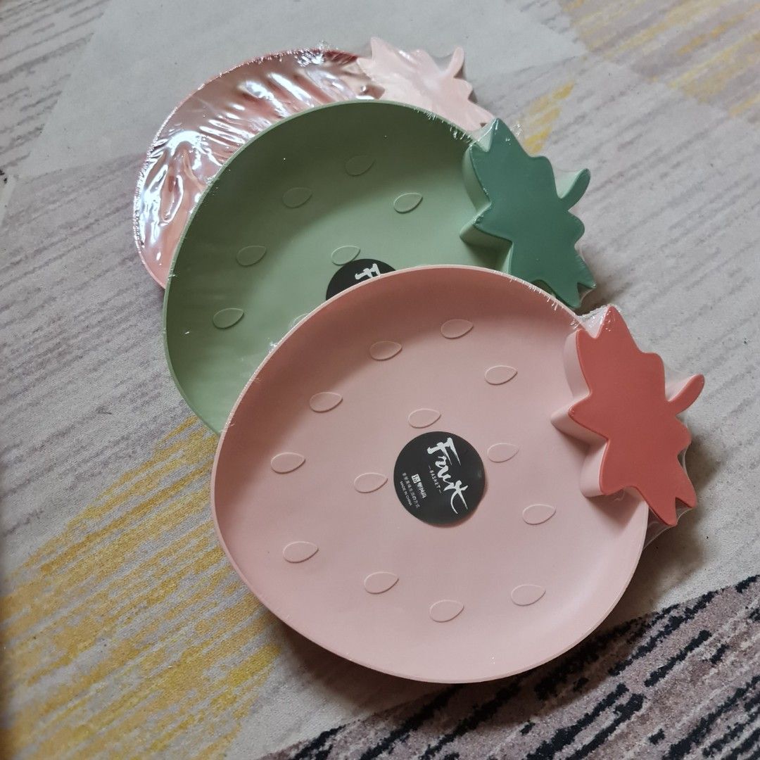 Strawberry shame plates, Furniture & Home Living, Kitchenware ...