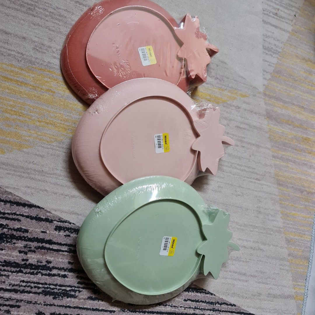 Strawberry shame plates, Furniture & Home Living, Kitchenware ...