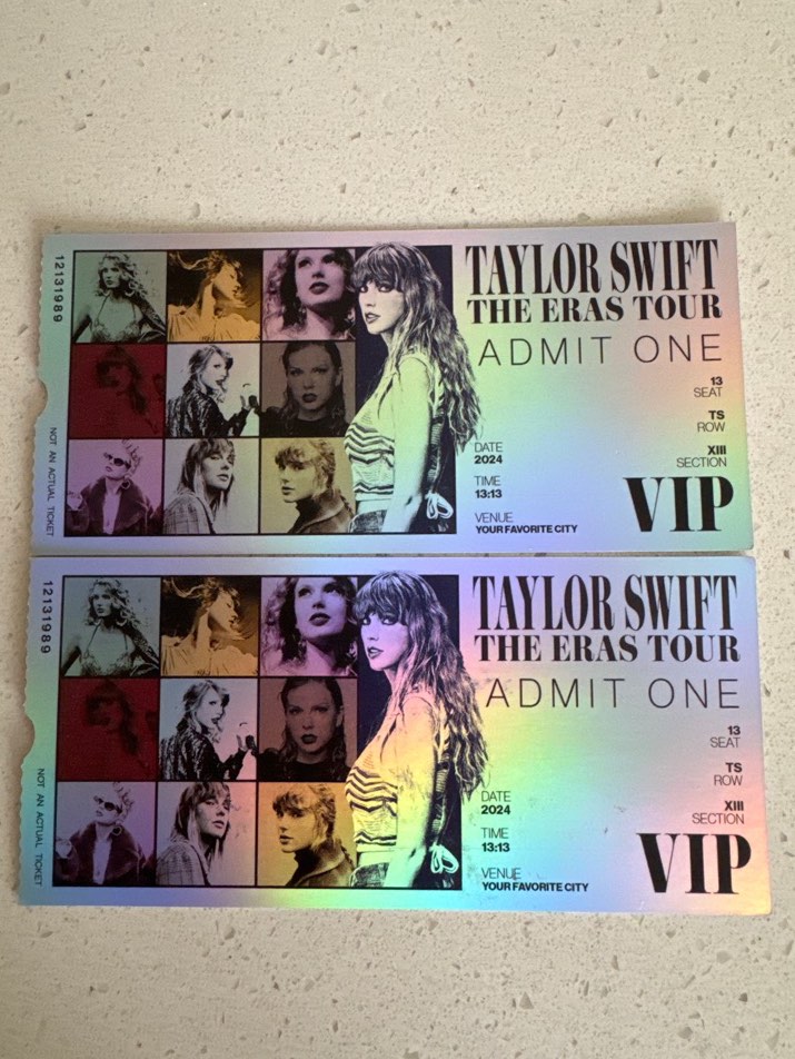 Taylor Swift Eras Tour Souvenir VIP Ticket, Hobbies & Toys, Memorabilia ...