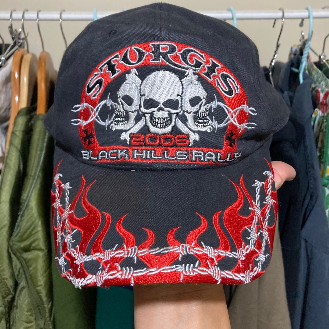 Vintage 2006 Annual Sturgis Black Hills Rally Flame Hat Cap Motorcycle ...