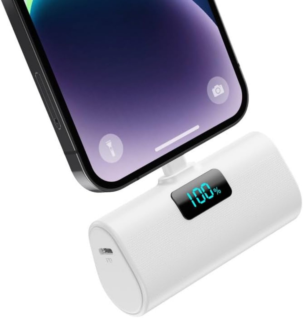 [1658A] Small Portable Handphone Charger 5000mAh, Upgraded PD USB C ...
