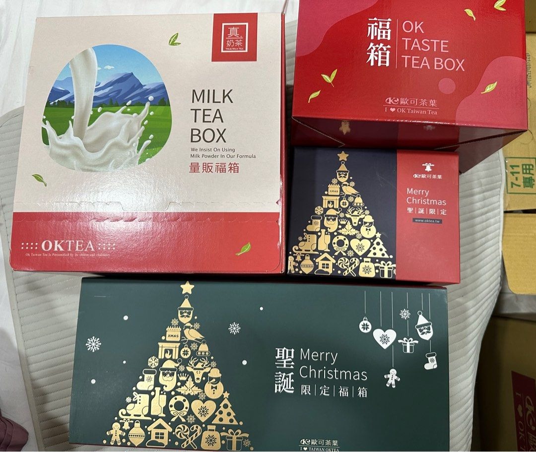 歐可茶葉 OK TEA 聖誕限定福箱27入（綜合奶茶+茶）, 食物和飲料, 其他食物及飲料在旋轉拍賣