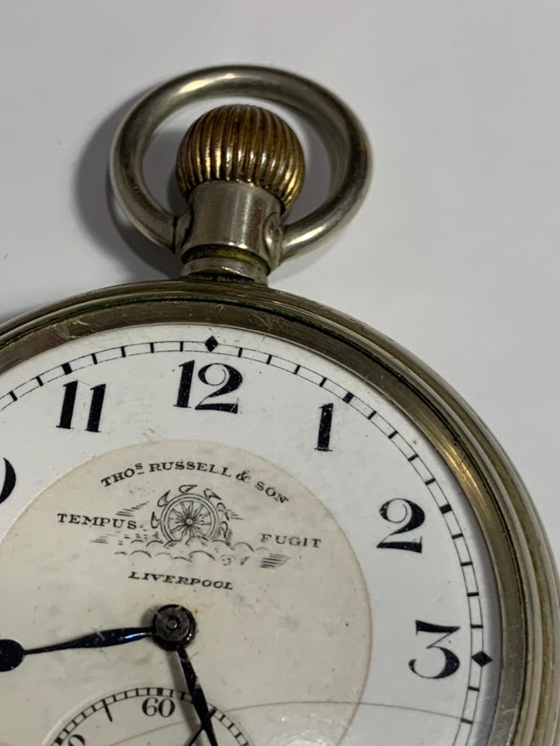 Antique Tho’s Russell & Son, Tempus Fugit 104 years old 48mm Open Face ...