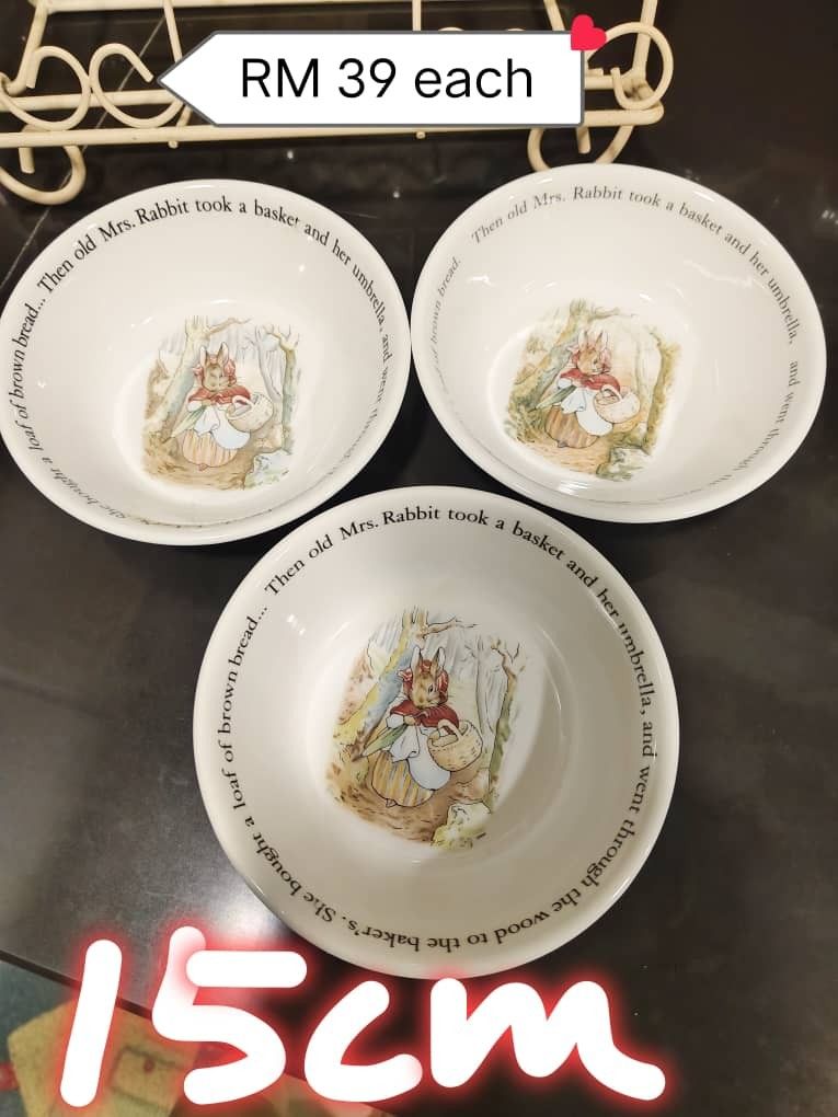 Assorted Original Peter Rabbit Plates, Furniture & Home Living ...