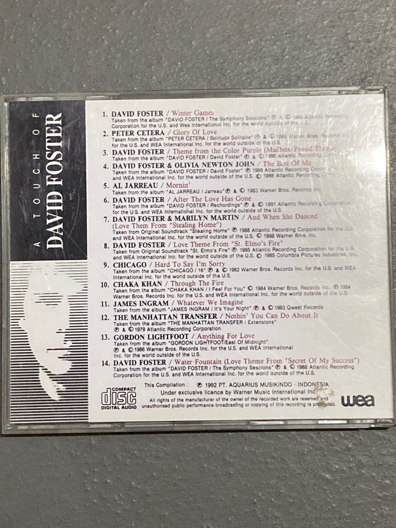 Cd David Foster, Hobbies & Toys, Music & Media, CDs & DVDs on Carousell