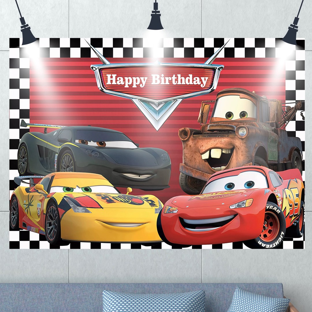 Disney Cars party supplies - birthday banner backdrop / party deco ...