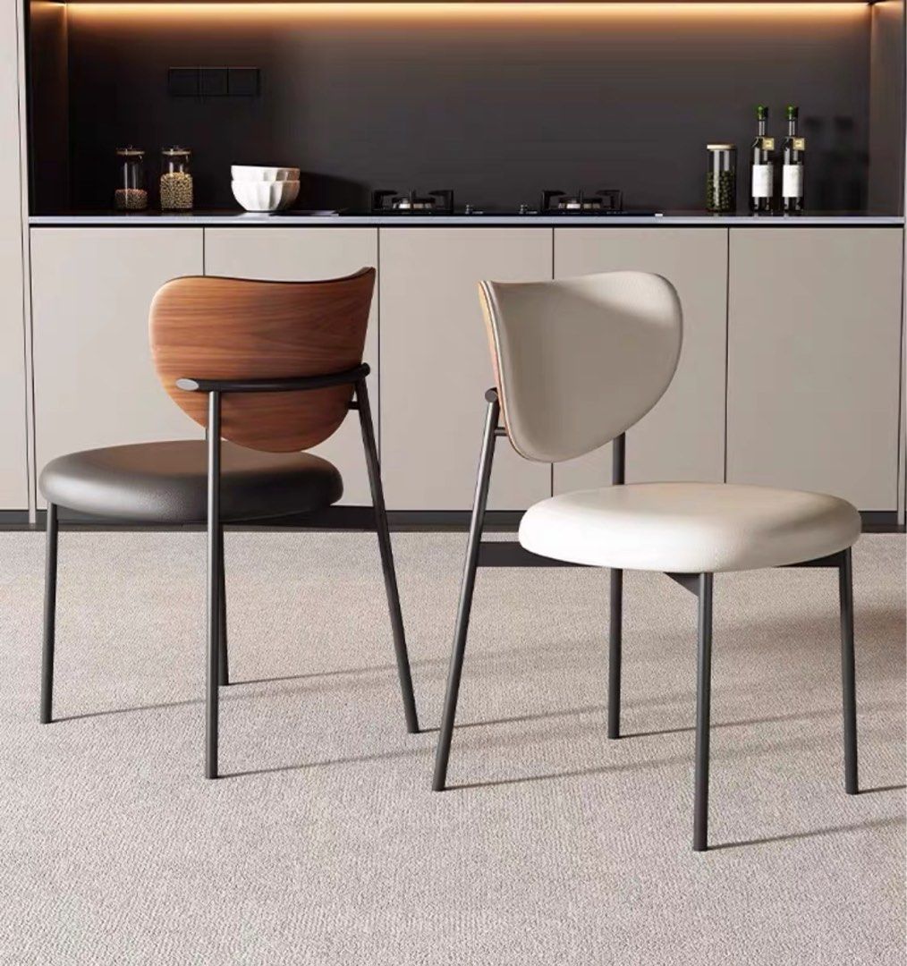 FLAYE Modern Leather Dining Chair, Furniture & Home Living, Furniture ...