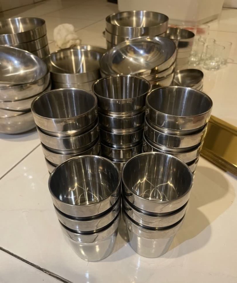 Gelas stainless + free sloki, Kitchen & Appliances di Carousell