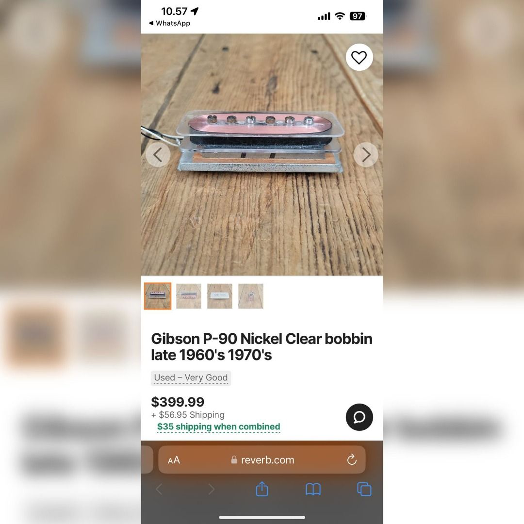 Gibson P100 Vintage 1980s Clear Bobbin UC452B P90 Pickup n boss fender ...