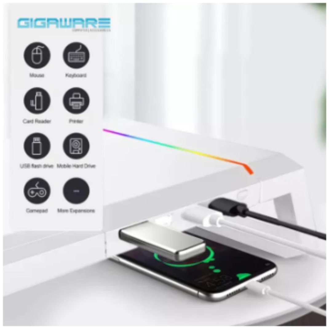 Gigaware Ice Coorel T1 RGB Desktop Monitor Stand Multifunction Foldable ...
