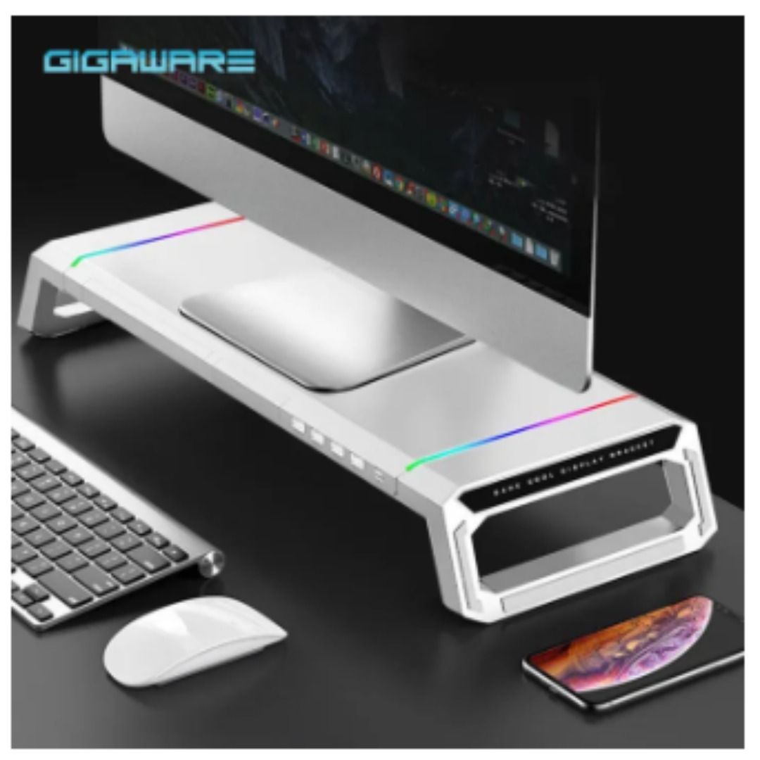 Gigaware Ice Coorel T1 RGB Desktop Monitor Stand Multifunction Foldable ...