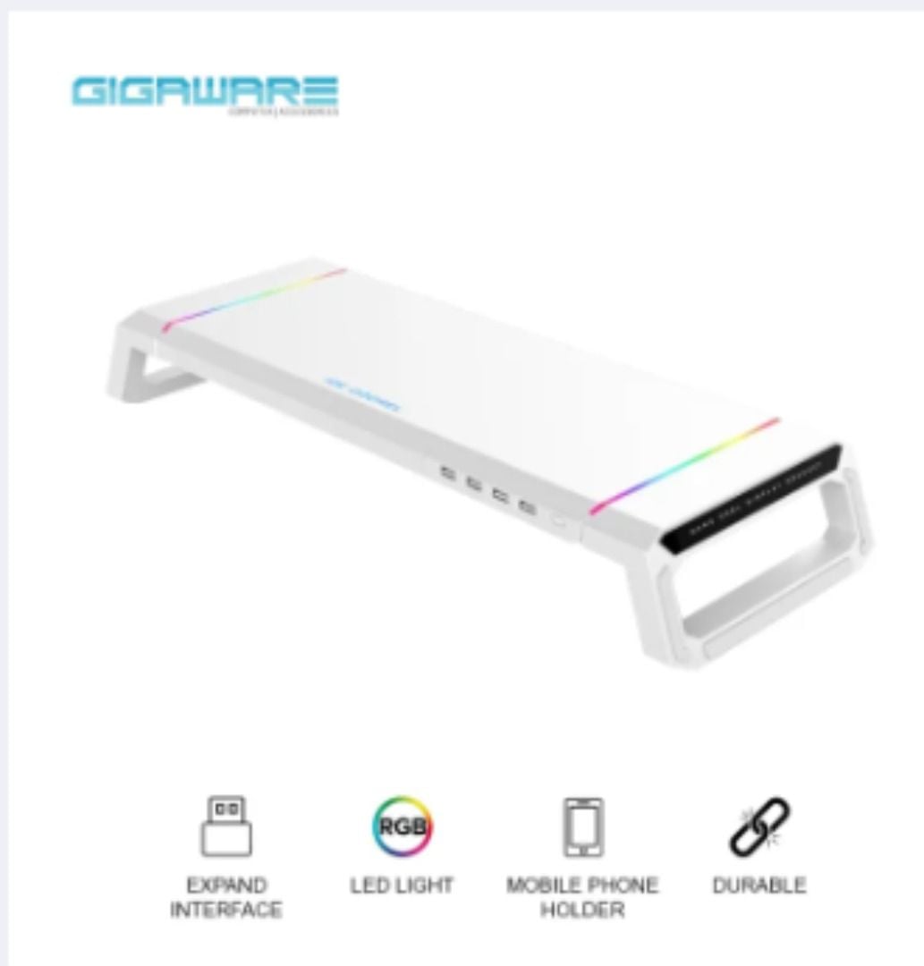 Gigaware Ice Coorel T1 RGB Desktop Monitor Stand Multifunction Foldable ...