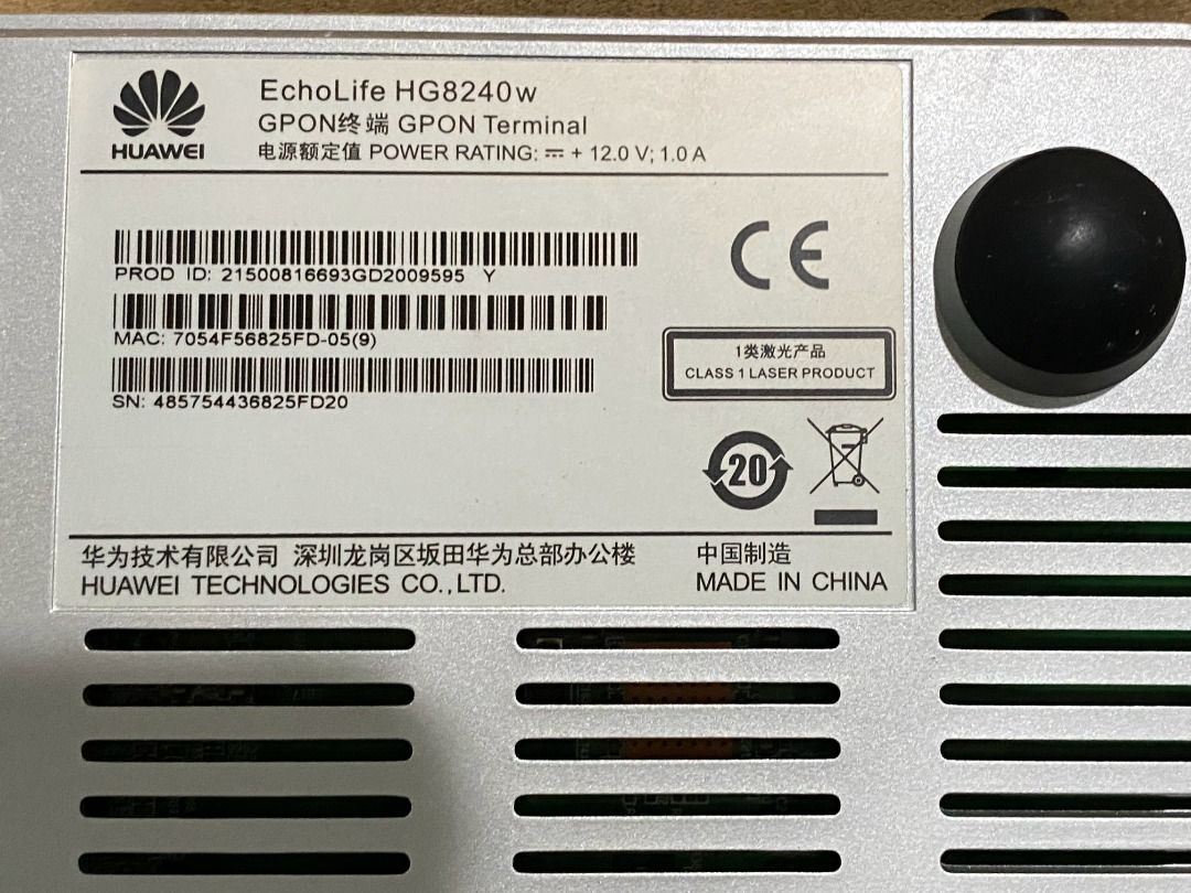 HG8240w GPON ONT (Optical Network Terminal) Gigabit Fibre Broadband ...