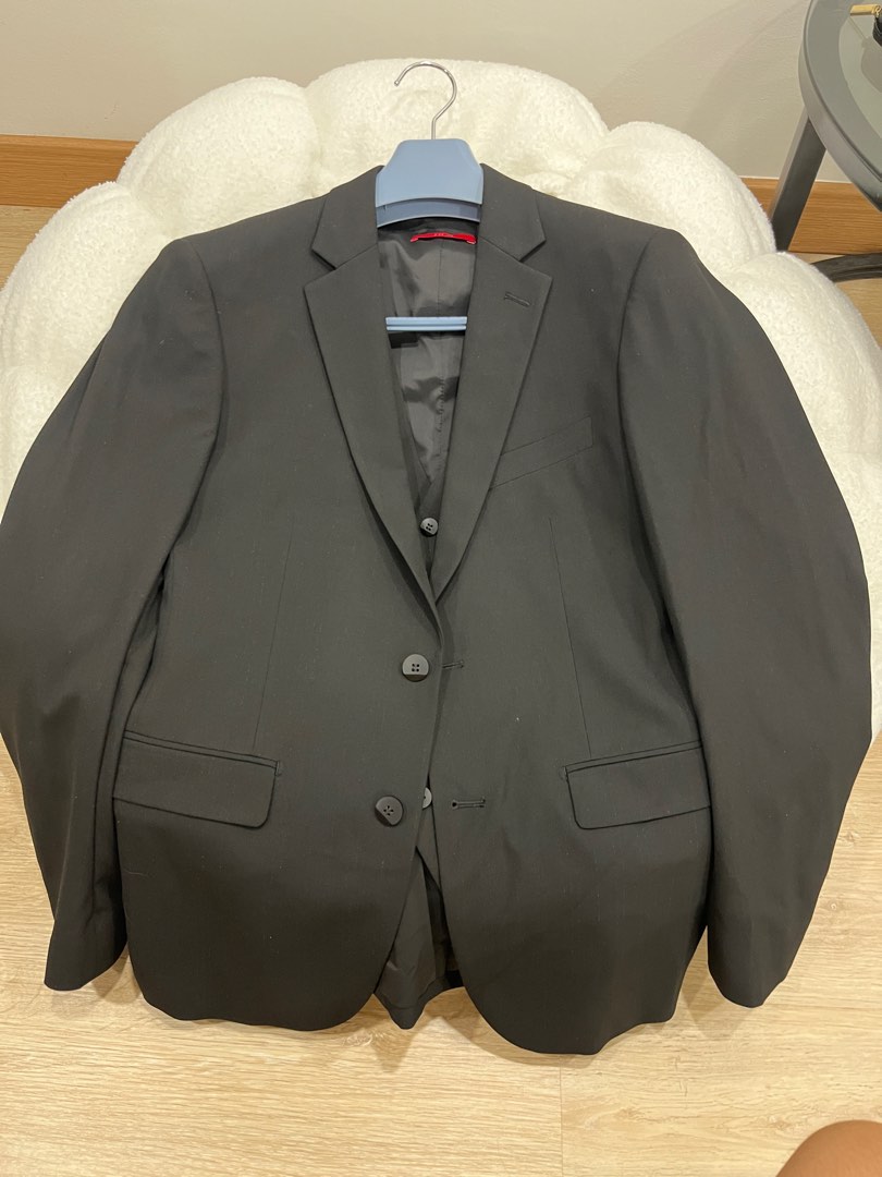 Men HLA Full Black with blink Imitation Wool Suit Full Set, Men's ...