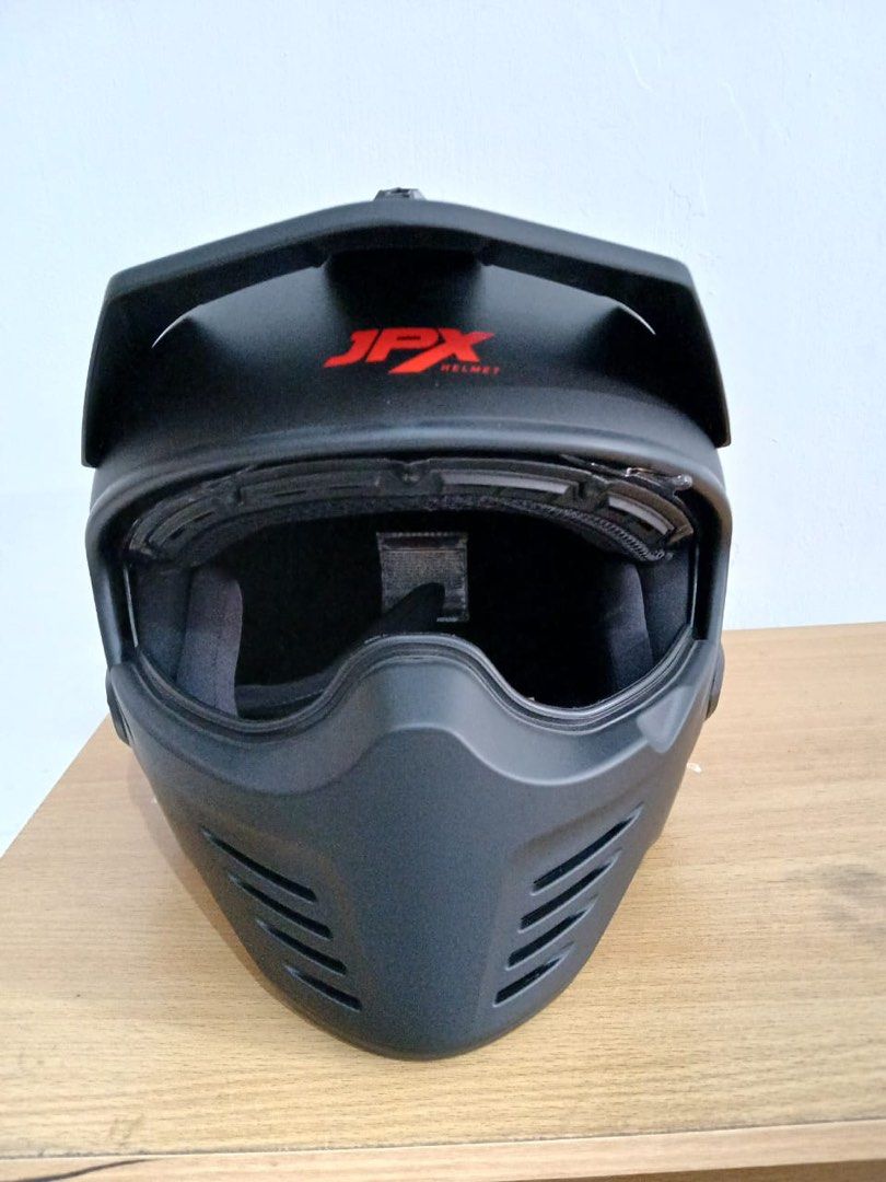 JPX Full Face MX 726 R Helm Black/Doff, Motor di Carousell