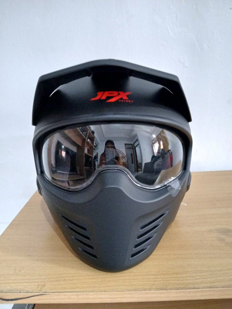 JPX Full Face MX 726 R Helm Black/Doff, Motor di Carousell
