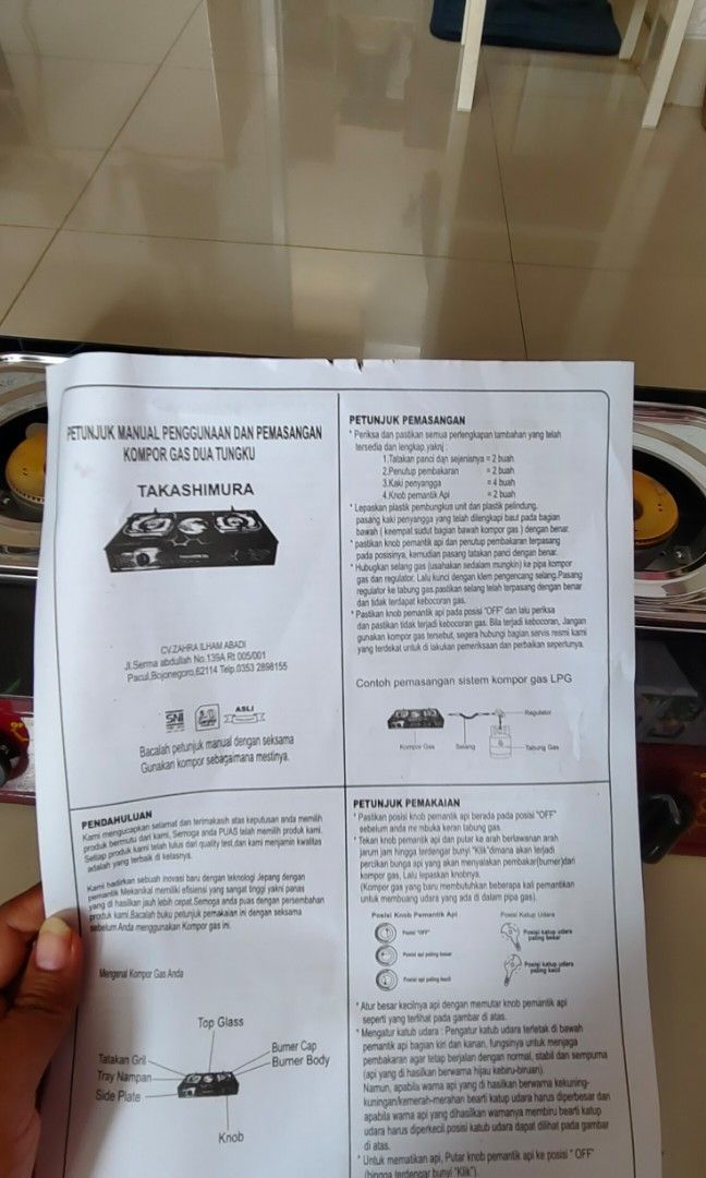 Kompos Gas Kaca 2 Tungku merk Takashimura, Kitchen & Appliances di ...
