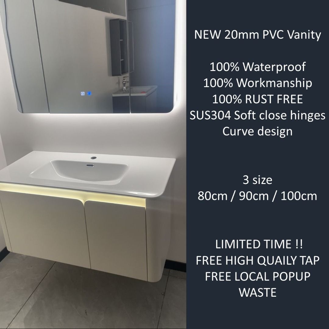 LATEST NEW 20mm PVC Vanity / Waterproof PVC Bathroom Vanity / Free High ...