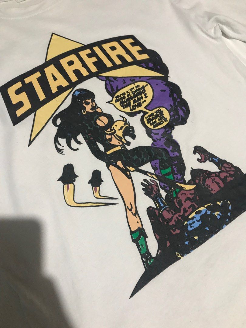 White Oversized Justice League Starfire Graphic T-shirt, Men's Fashion, Tops & Sets, Tshirts ...