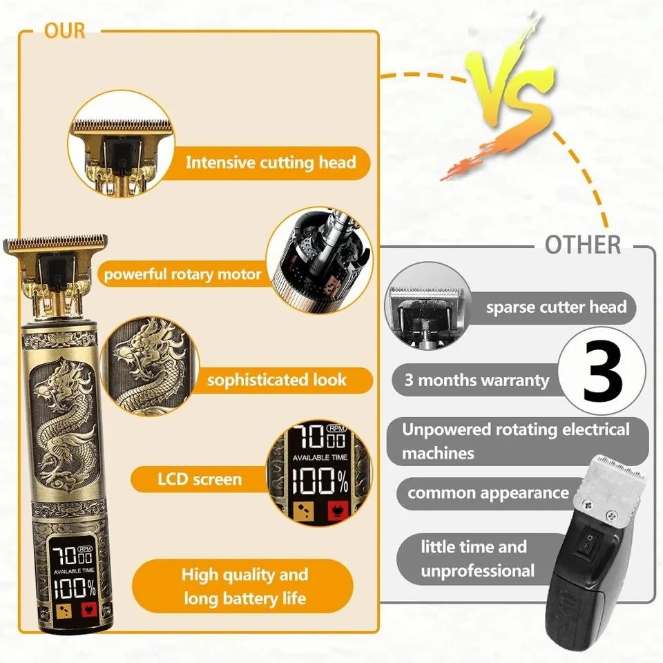 【Pre-Order】Electric Hair Clipper Rechargeable Hair Trimmer Beard ...