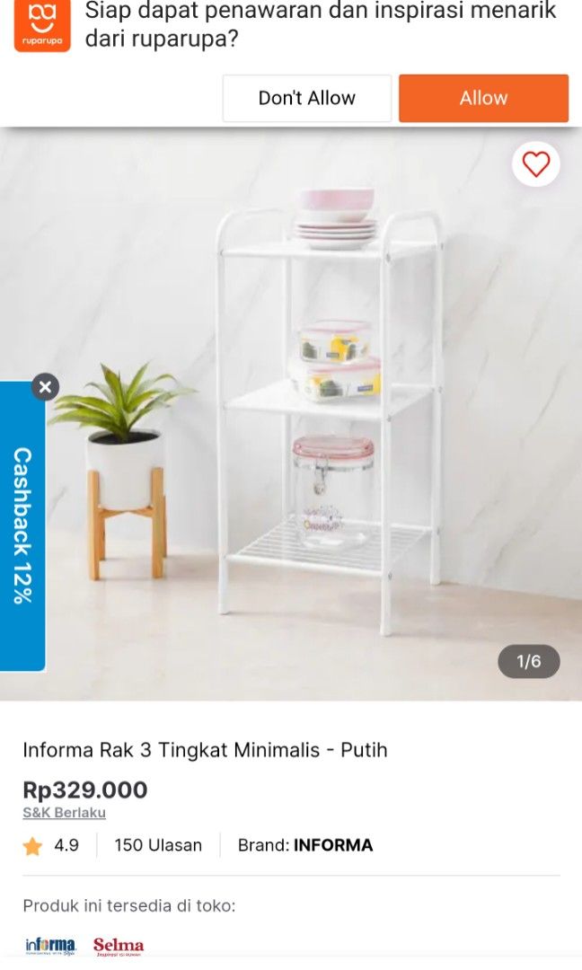 Rak Informa 3 susun besi kokoh, Perabotan Rumah di Carousell