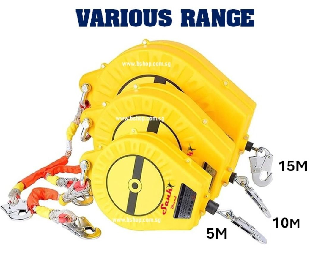 SANKI RETRACTABLE LIFELINE / AUTO FALL ARRESTOR -5M,10M,15M,20M ...