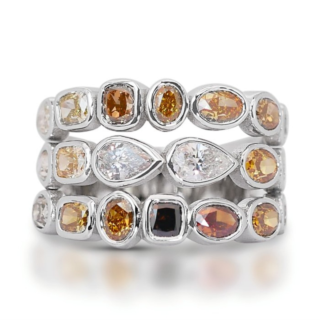 Sparkling Gemstone Ring set in Gleaming 18K White Gold - R-1857, Women ...