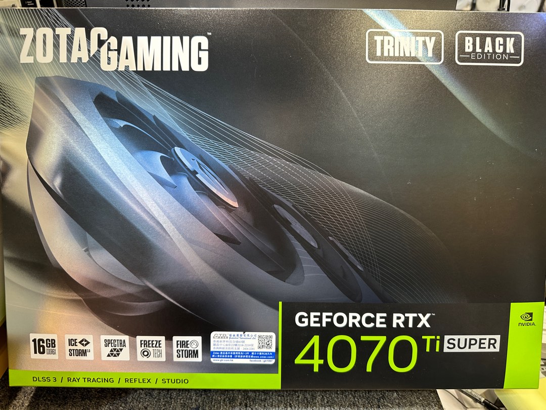 Zotac GAMING GeForce RTX 4070 Ti SUPER Trinity Black Edition 16GB ...
