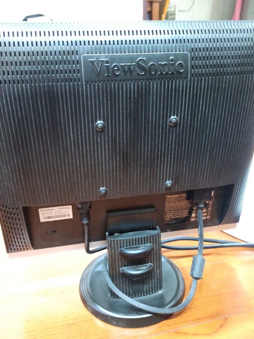 二手 優派 Viewsonic VA916 19吋 5:4 LCD 螢幕 電腦螢幕 VGA, 電腦及科技產品, 電腦周邊產品, LCD 螢幕在旋轉拍賣