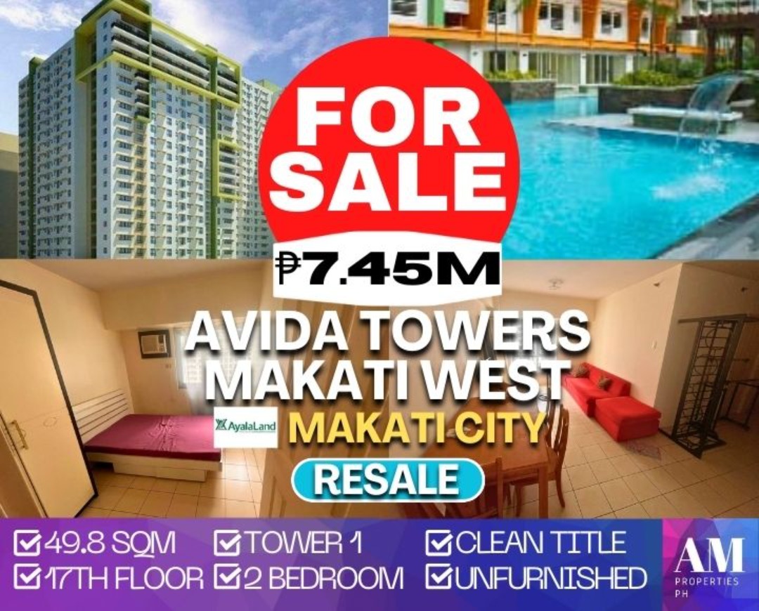AVIDA TOWERS MAKATI WEST MAKATI CITY 2 BEDROOMS CLEAN TITLE TOWER 1 FOR ...
