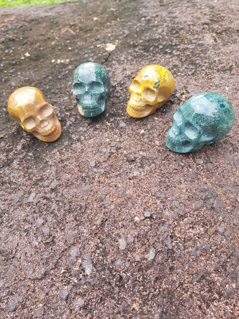 High Quality realistic skulls carved from Ocean Jasper, Hobbies & Toys ...