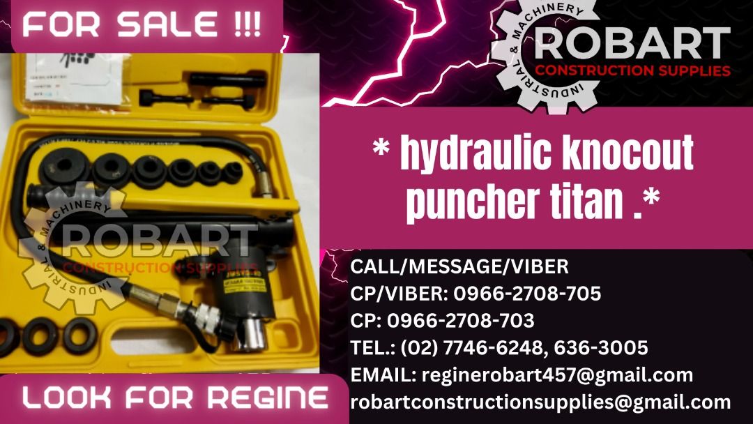 Hydraulic knockout puncher titan, Commercial & Industrial, Construction Tools & Equipment on ...