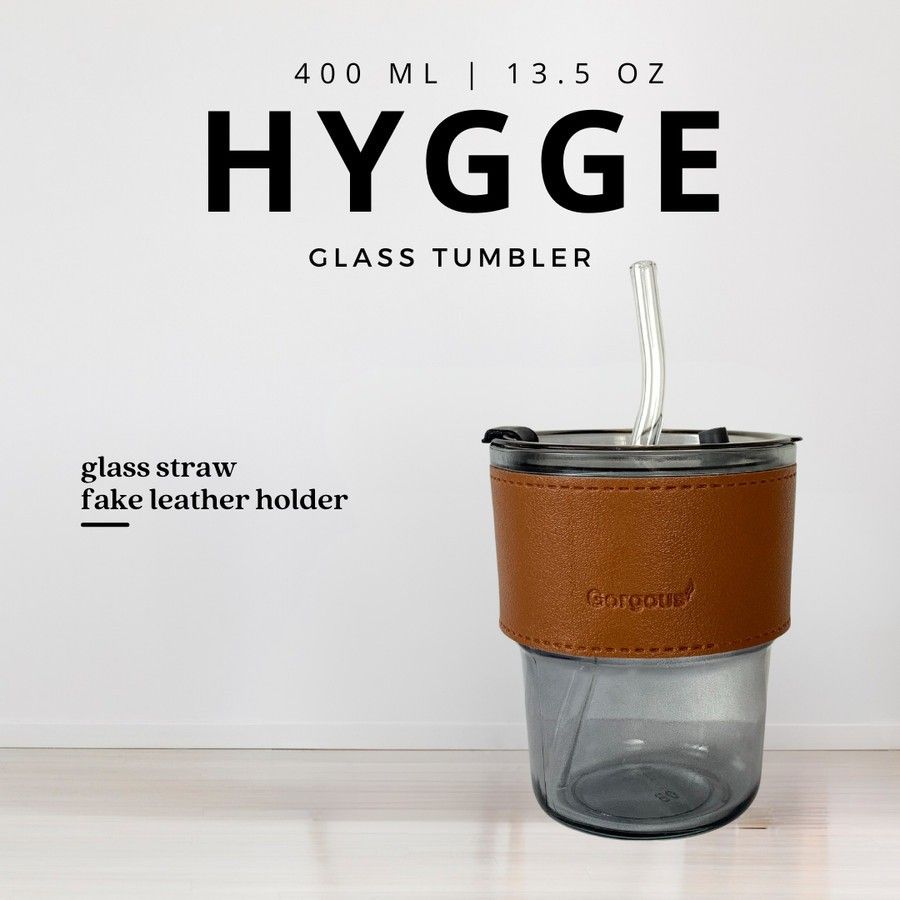 Hygge Glass Cup 450 mL | Botol Gelas Minum Kaca Ramah Lingkungan, Kitchen & Appliances di Carousell