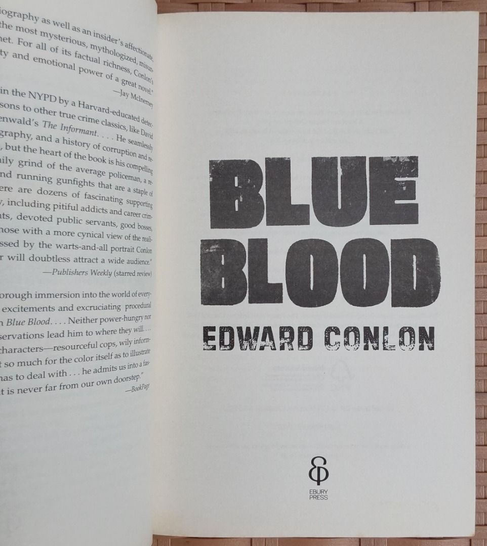 LARGE EDITION, TRUE CRIME - Blue Blood by Edward Conlon, 2004, (English ...