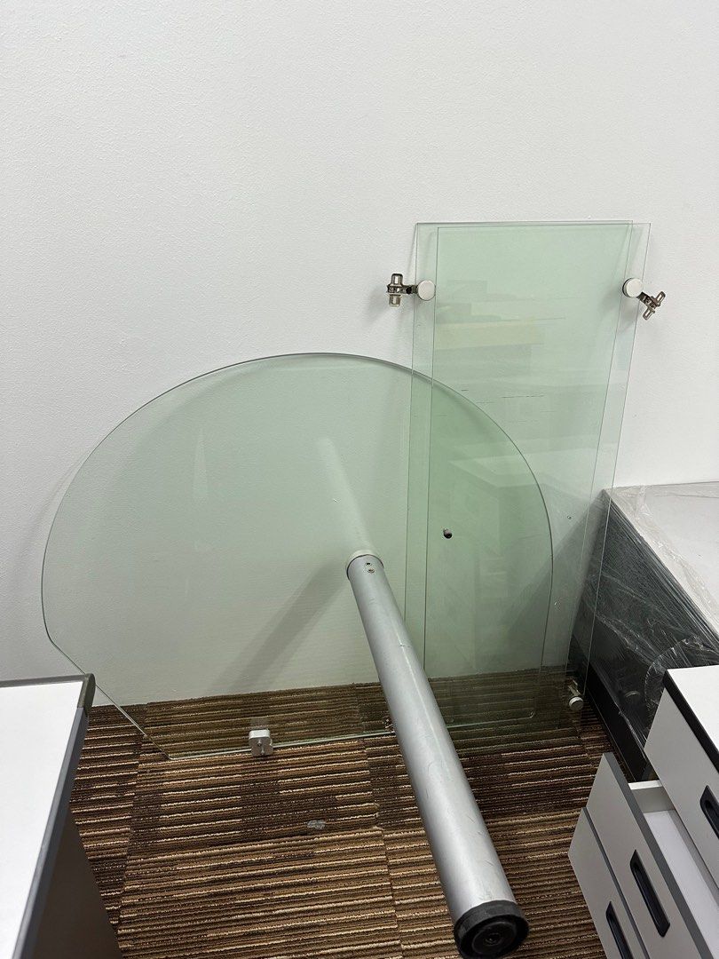 L-shape Glass Director Office Table, Furniture & Home Living, Furniture ...