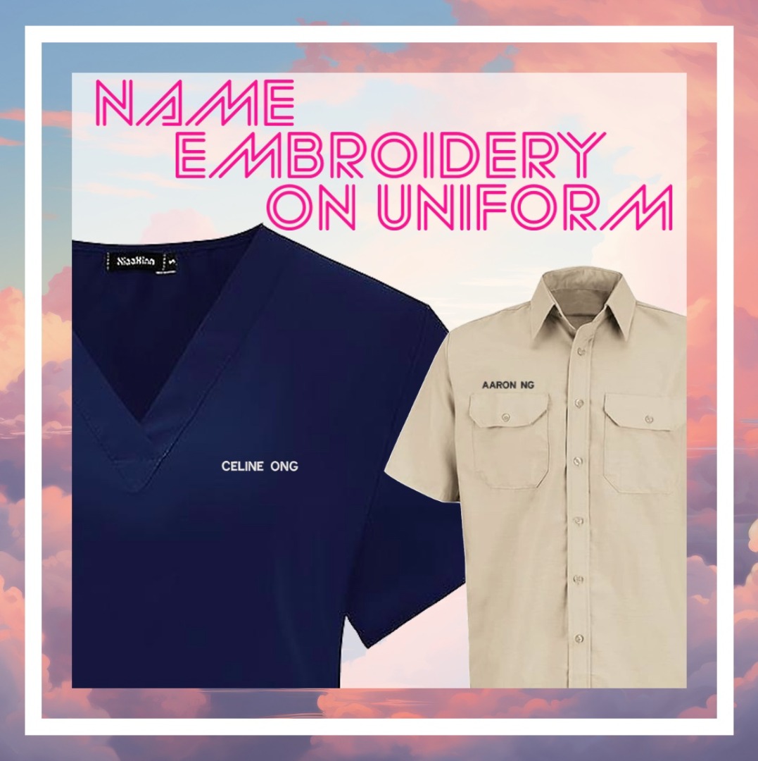 Name Embroidery on work uniform chef clinic scrub work wear F&B Uniform ...