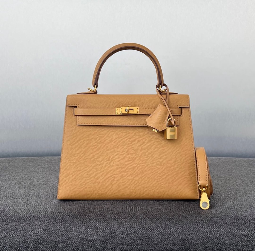 NEW Hermes Kelly 25 Biscuit Epsom Ghw, Luxury, Bags & Wallets on Carousell
