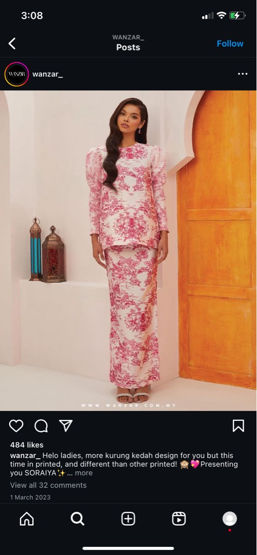 Soraiya kurung by Wanzar in hot pink, Women's Fashion, Muslimah Fashion ...