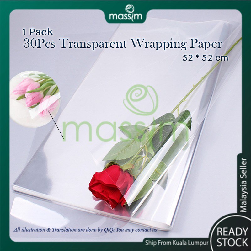 20Pcs Transparent Wrapping Paper 玻璃纸包花纸, Everything Else, Others on ...