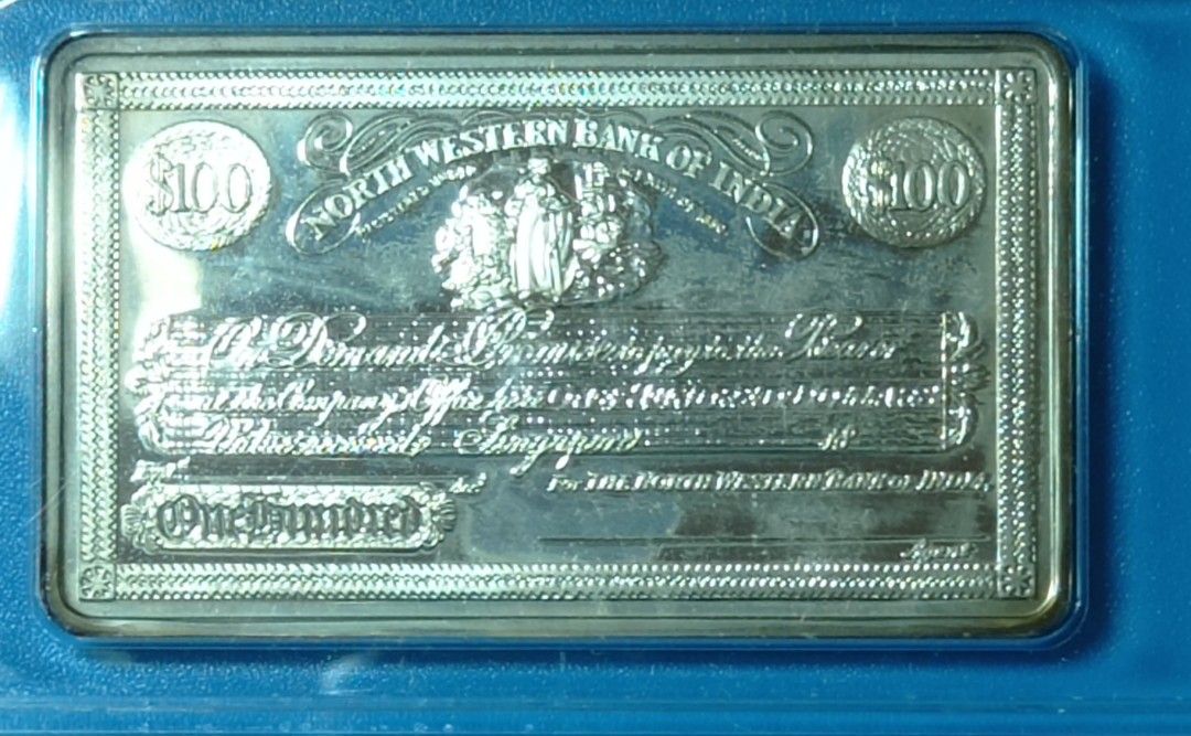 925 fine Silver Ingot depicts $100 Currency, Hobbies & Toys ...