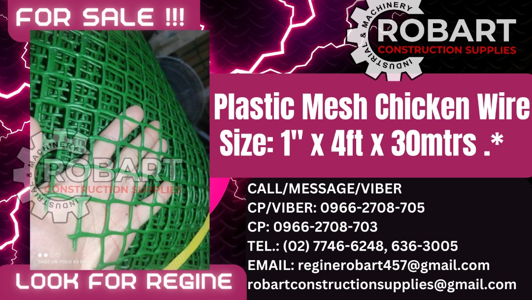 * Plastic Mesh Chicken Wire Size: 1" x 4ft x 30mtrs .*, Commercial ...