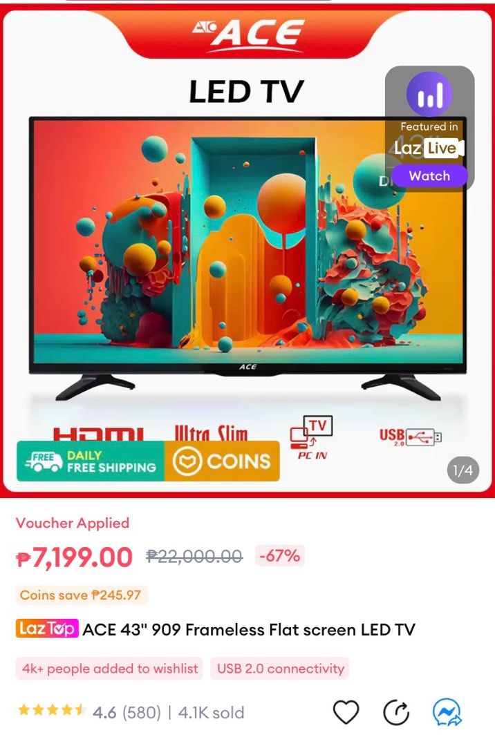 Ace 43” Flat Screen TV, TV & Home Appliances, TV & Entertainment, TV on ...