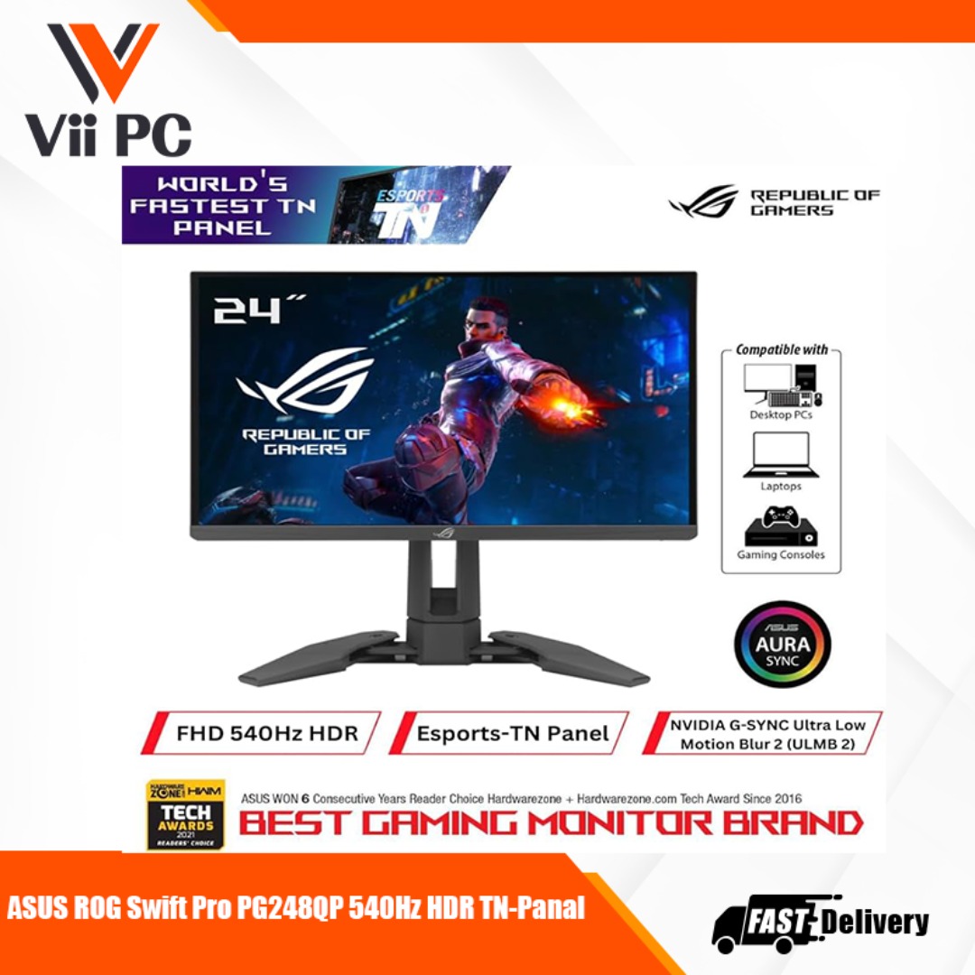 ASUS ROG Swift Pro PG248QP 540Hz NVIDIA G-SYNC esports 24.1-inch FHD ...