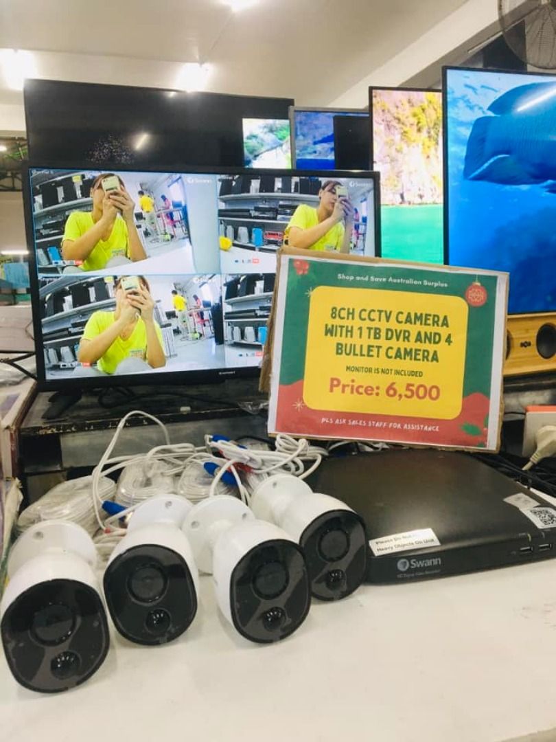 CCTV set with 4 camera and 1TB DVR, Furniture & Home Living, Security ...
