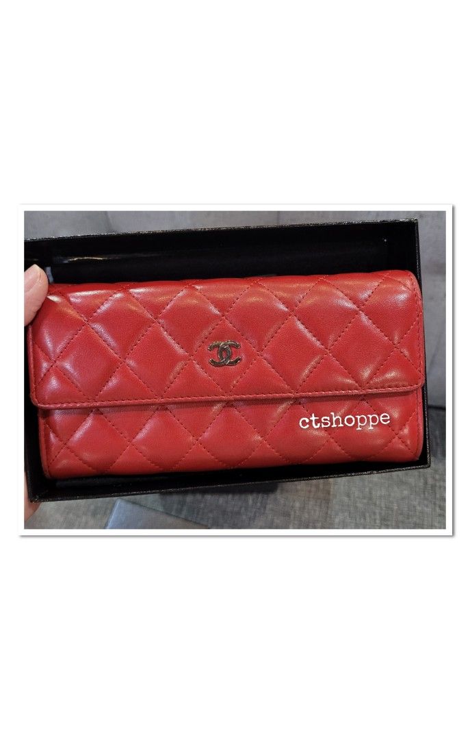 Chanel Lambskin Quilted Long Flap Wallet, Luxury, Bags & Wallets on ...