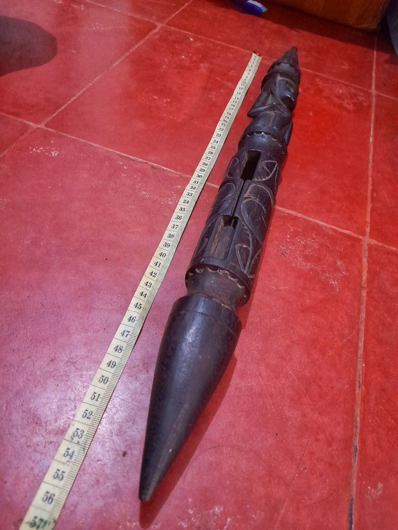 Barang antik kuno lawas DAYAK Patung Tongkat asli primitif alat ritual ...