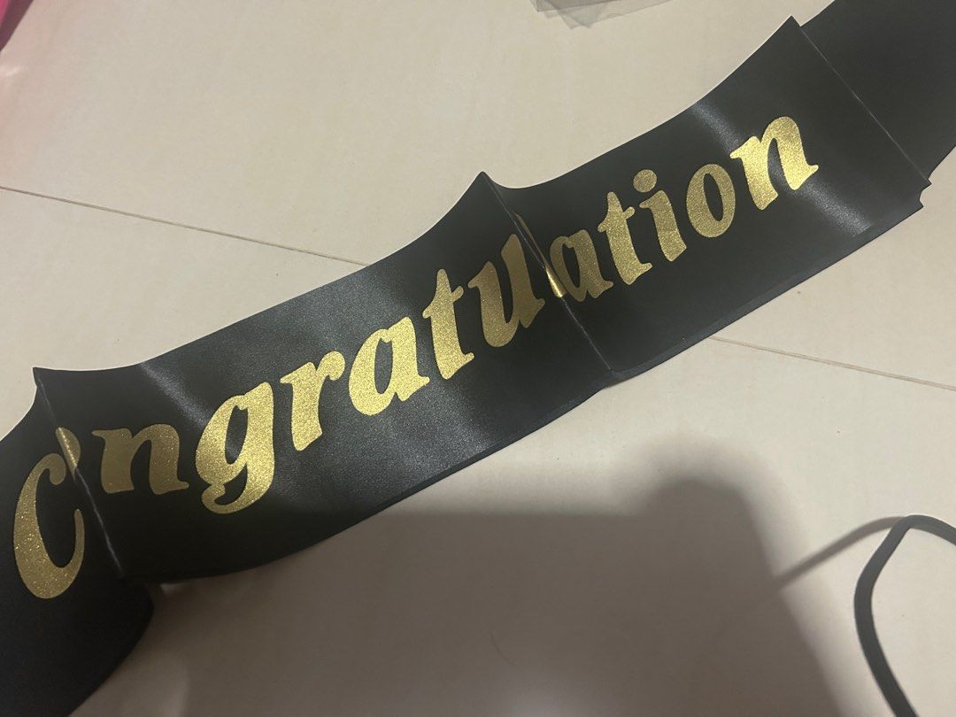 Graduation Sash Black White Gold Congratulations I’m Done Photoshoot ...